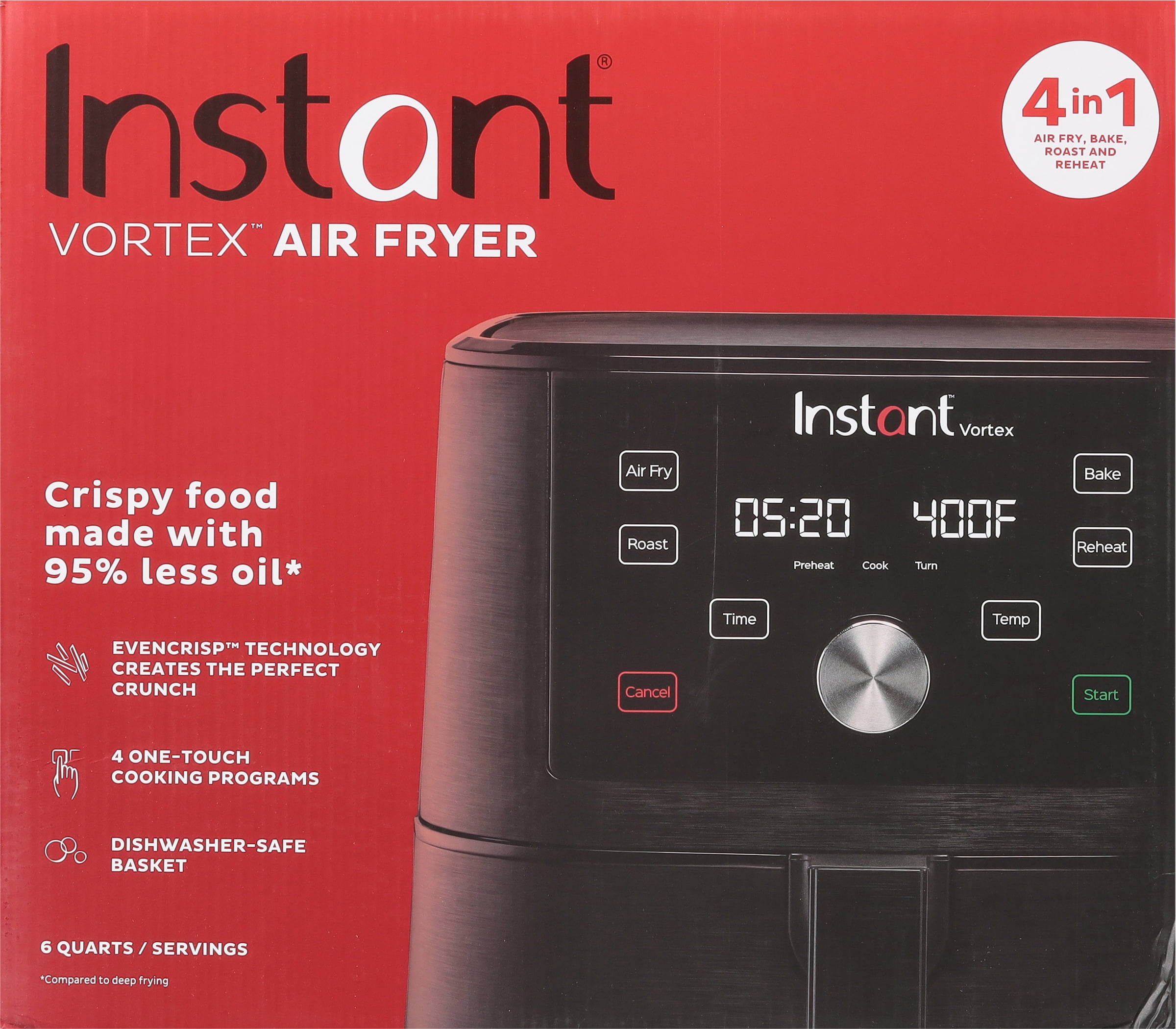 Instant Pot Vortex 6 Quart Air Fryer Black - 1 Unit - Sansujyuku