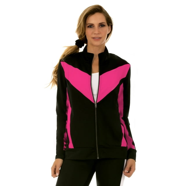 InstantFigure Women’s Color Block Workout Zip-Up Jacket - Walmart.com