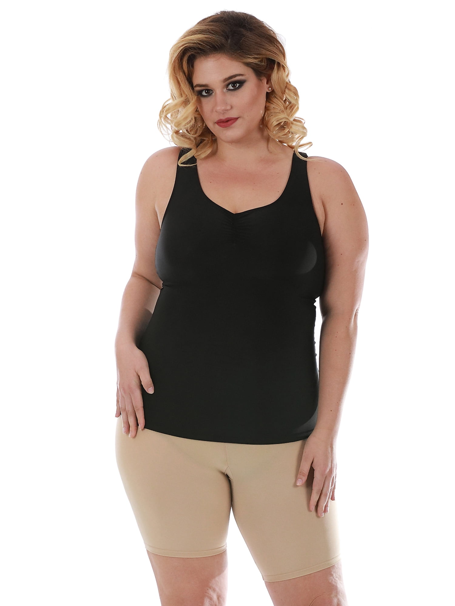 InstantFigure Women’s Firm Control Compression Shirred Front Slimming ...