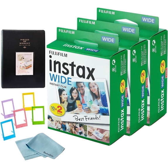 Instax Wide Instant Film (60 Exposures) + Photo Album Frames and ...
