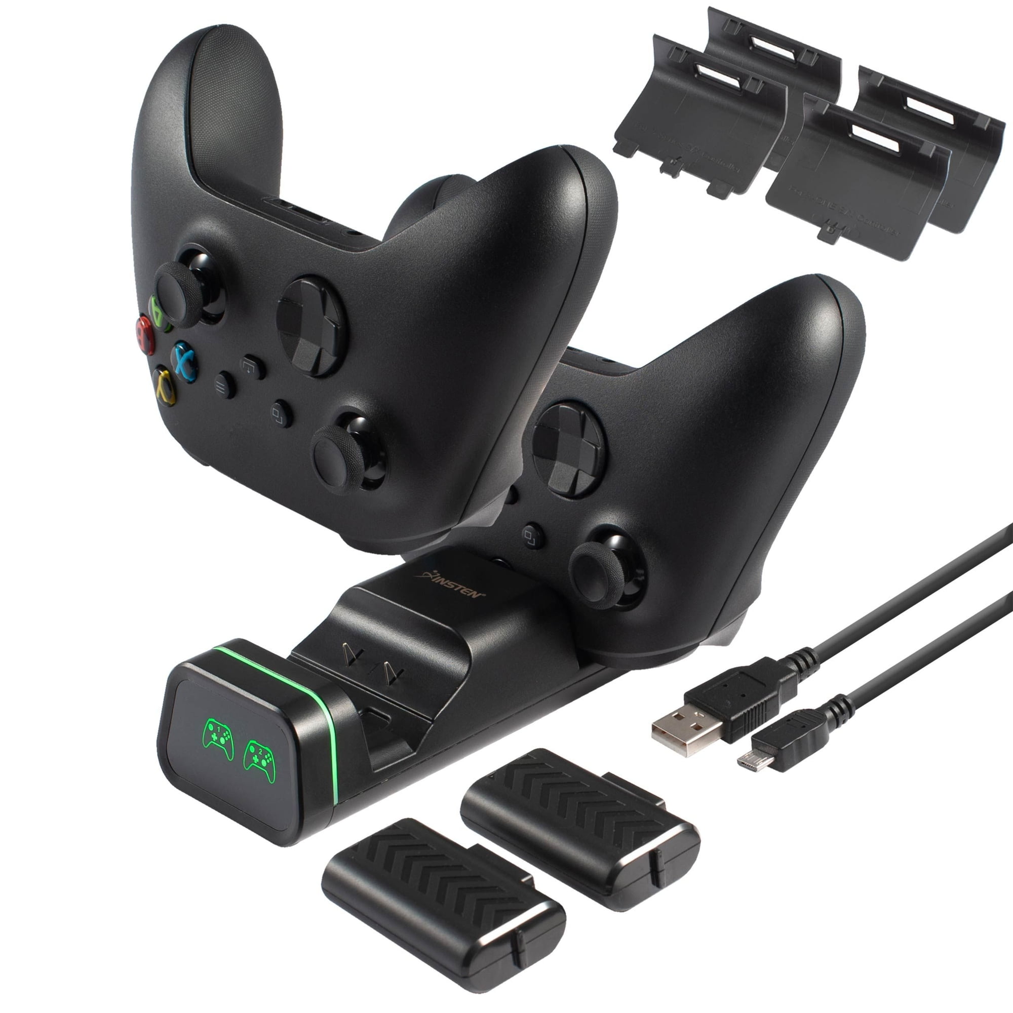 Insten Conrtoller Charger Station with 2 Pack Rechargeable Batteries ...