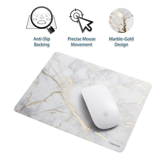 Insten Laptop Mouse Pad Ultra Thin Reflective Non Slip Marble Mouse Pad ...