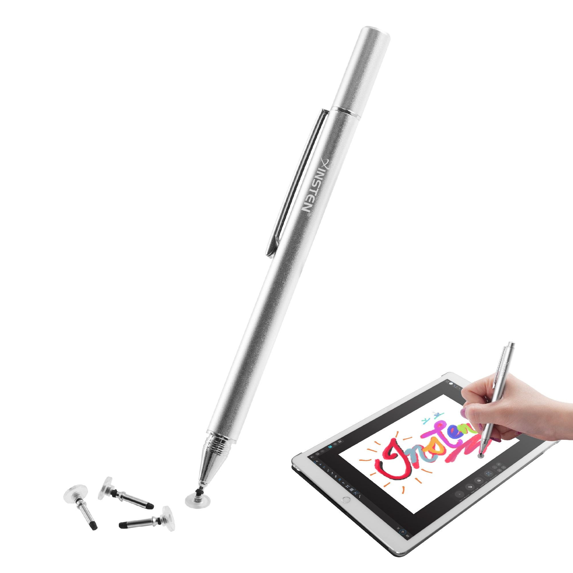Insten Precision Disc Stylus Pen, Fine Point with Replacement Tips ...