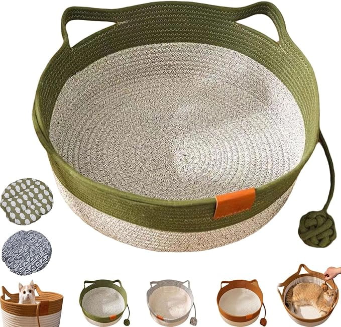 Instinct Basket for Cats, Stimulicat Cat Bed, Under 10kg Cotton Rope ...