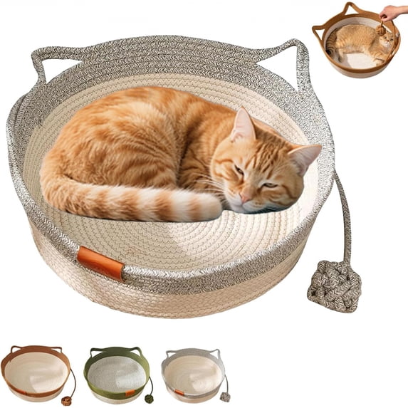 Instinct Basket, Stimuli Cat Bed with Toy Tail, Cats Ear Design ...