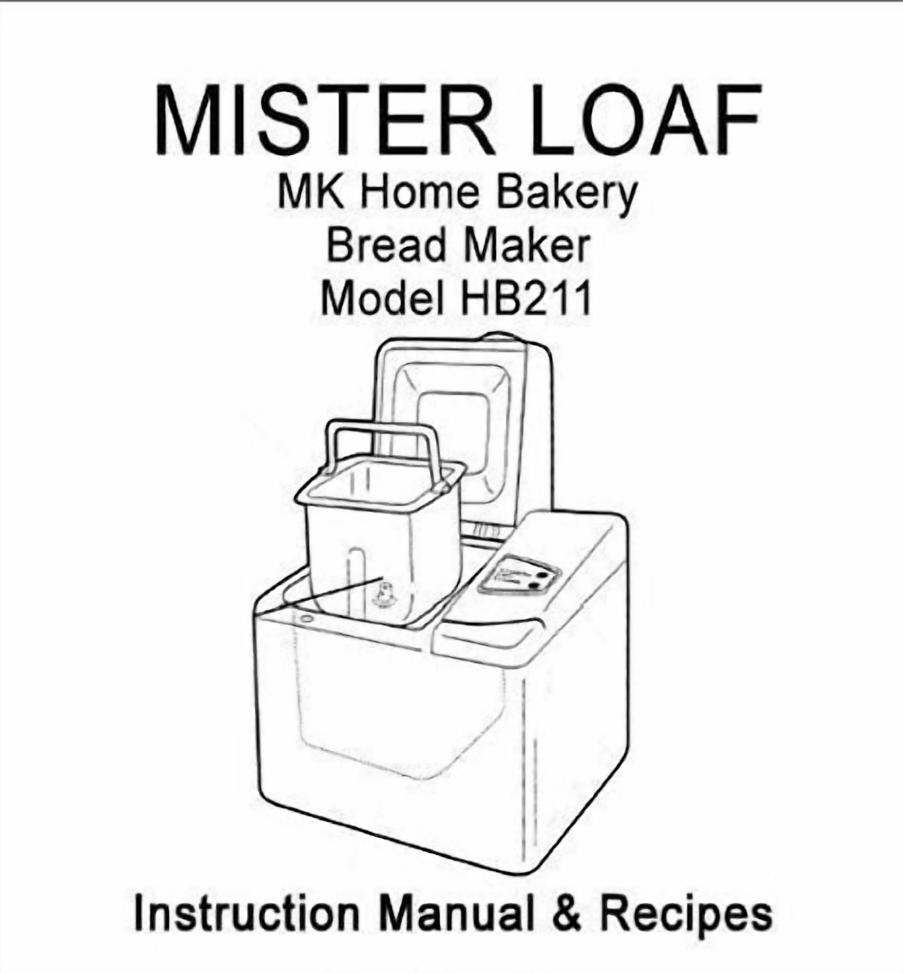 Instruction Manual ONLY for MK Mr Loaf Bread Machine Maker Instruction ...