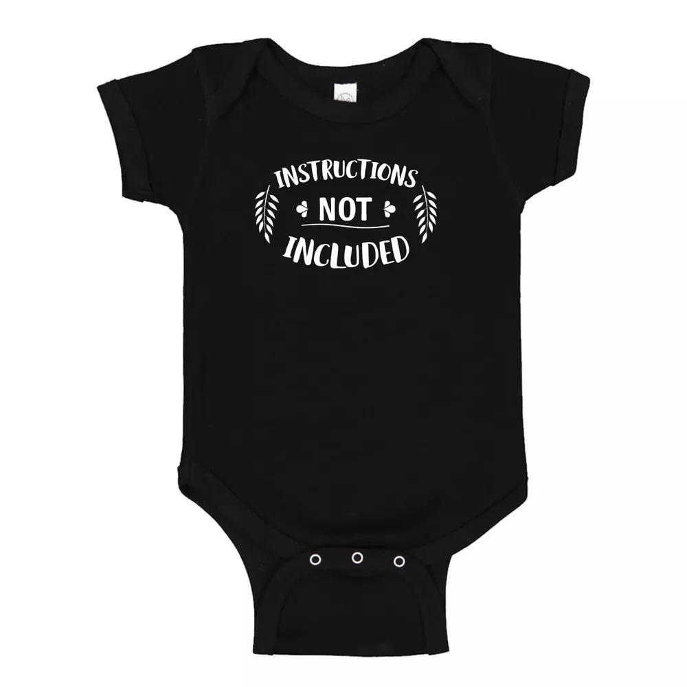 Instruction Not Included Funny New Born Baby Unisex Gift Baby Bodysuit ...