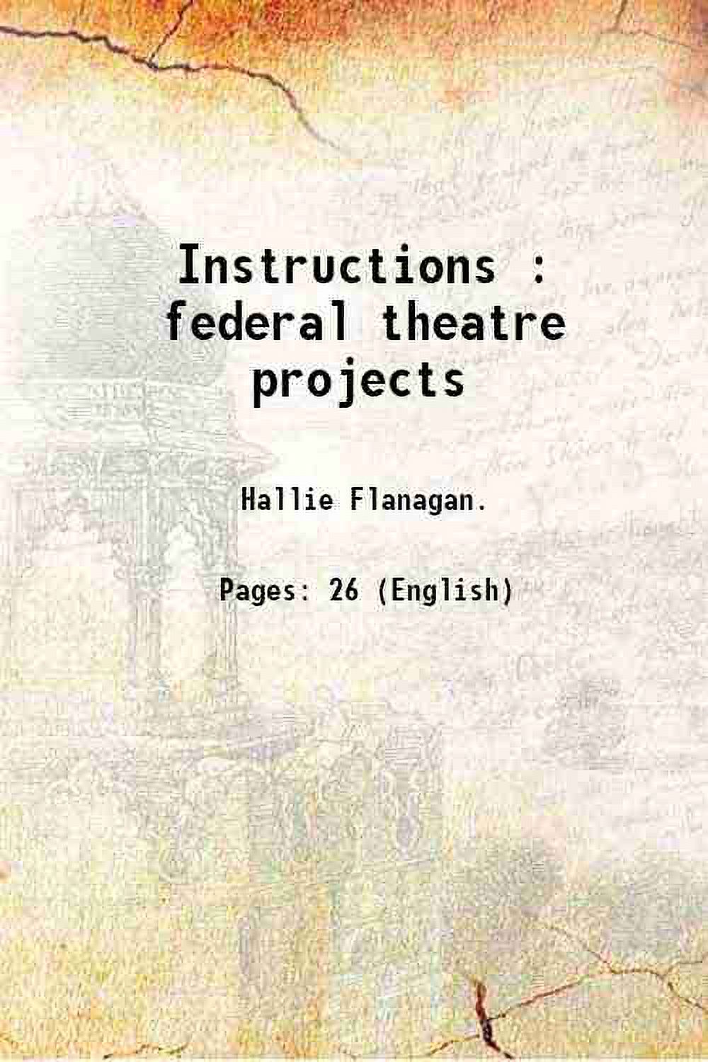 Instructions : federal theatre projects 1935 [Hardcover] - Walmart.com