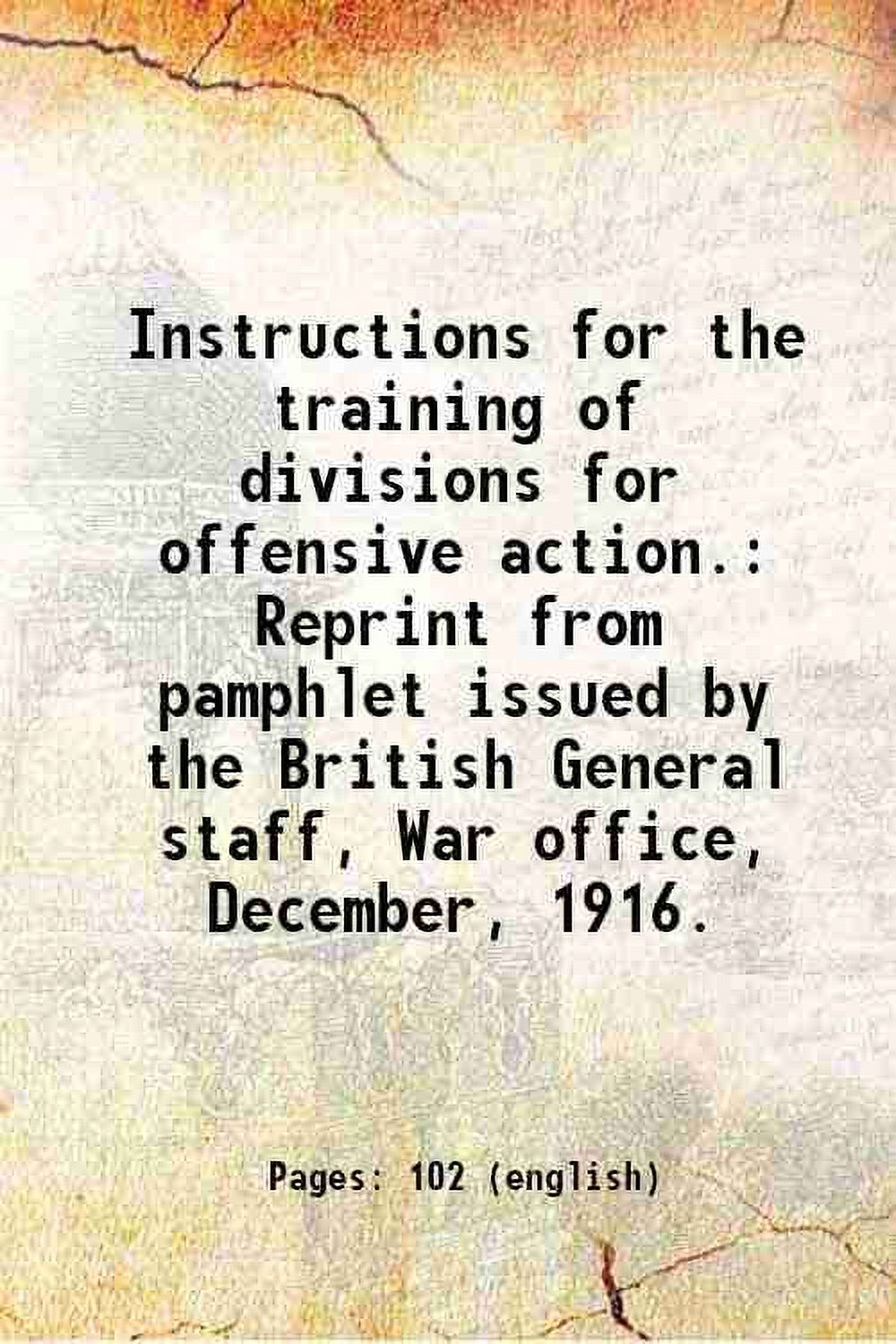 Instructions for the training of divisions for offensive action ...