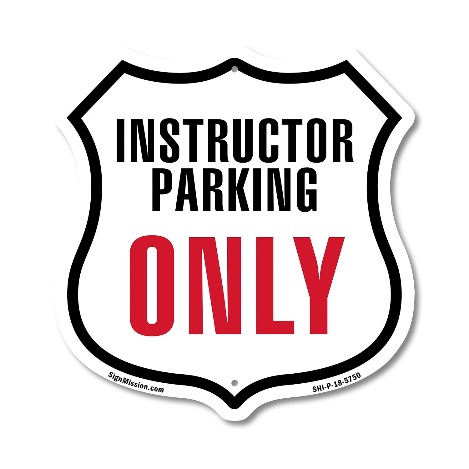 Instructor Parking Only (5 Pack) 12 inch X 12 inch Shield-Shaped Rust ...