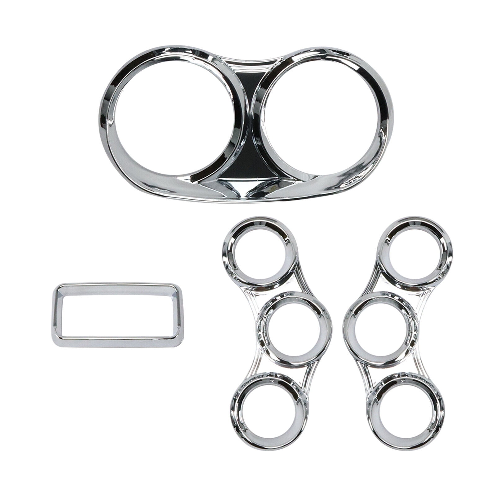 Instrument Dash Gauge Covers Chrome w/ Visor Kit Peterbilt 379 384 386 ...