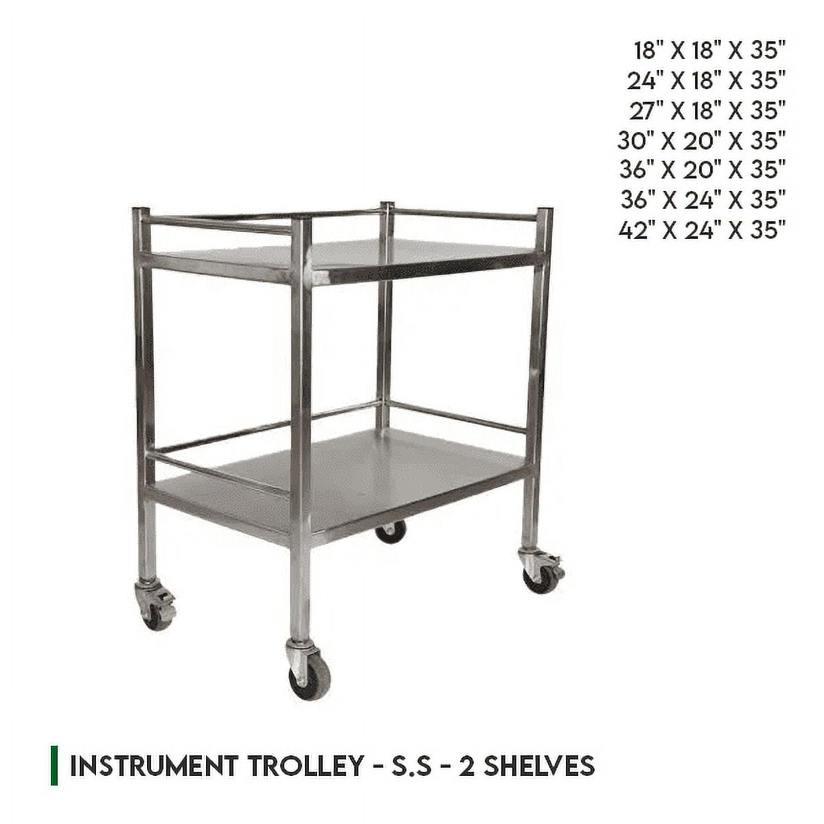 Instrument trolley-2 shelves- Stainless steel - Walmart.com