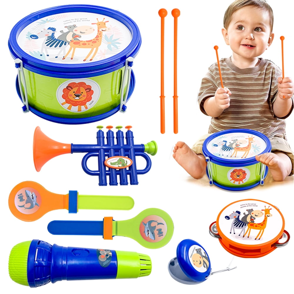 Suorfoxs Instruments Toy for Toddlers 1-3, Musical Toys Drum Tambourine ...