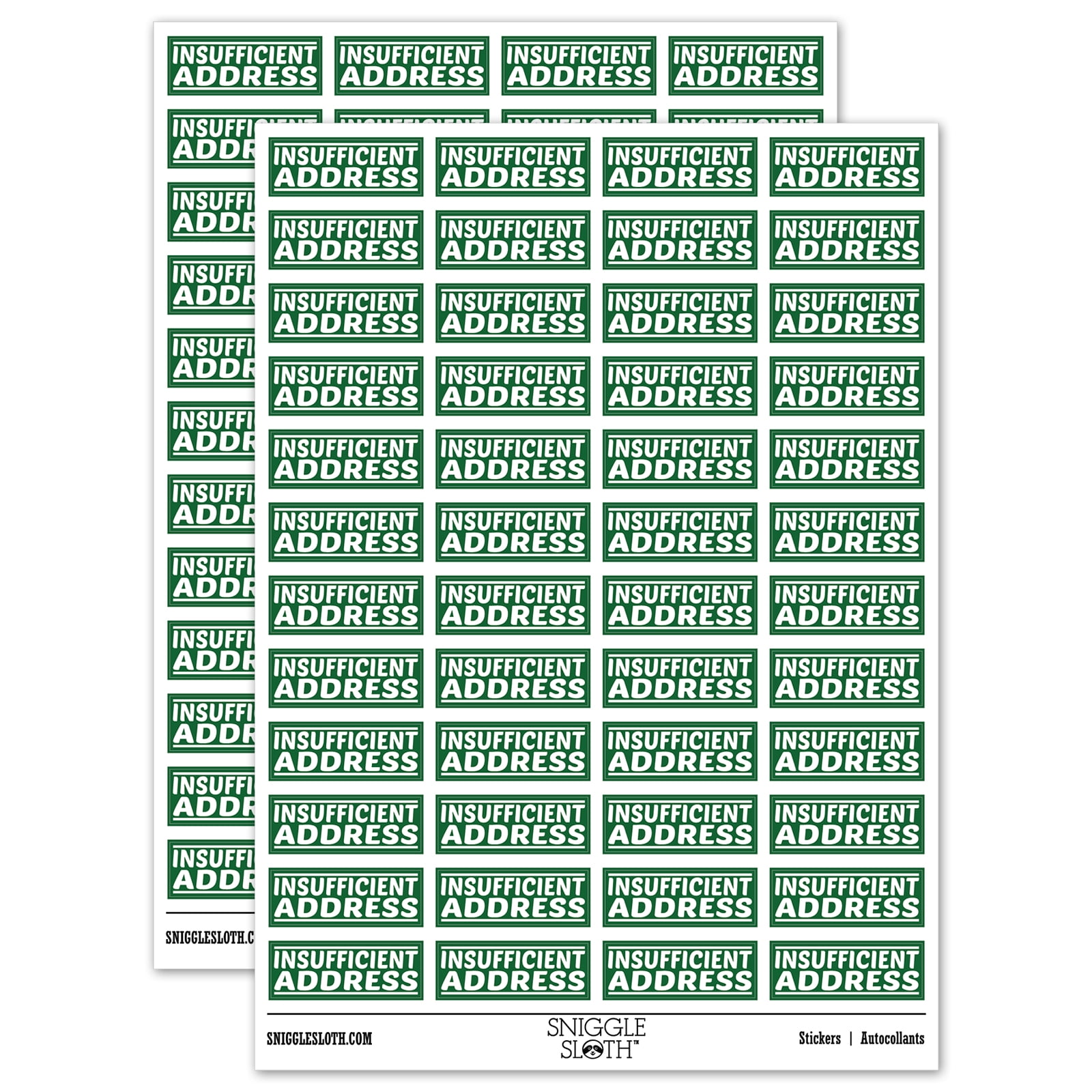 Insufficient Address Letter Mail Sticker Set - Dark Green - Gloss ...