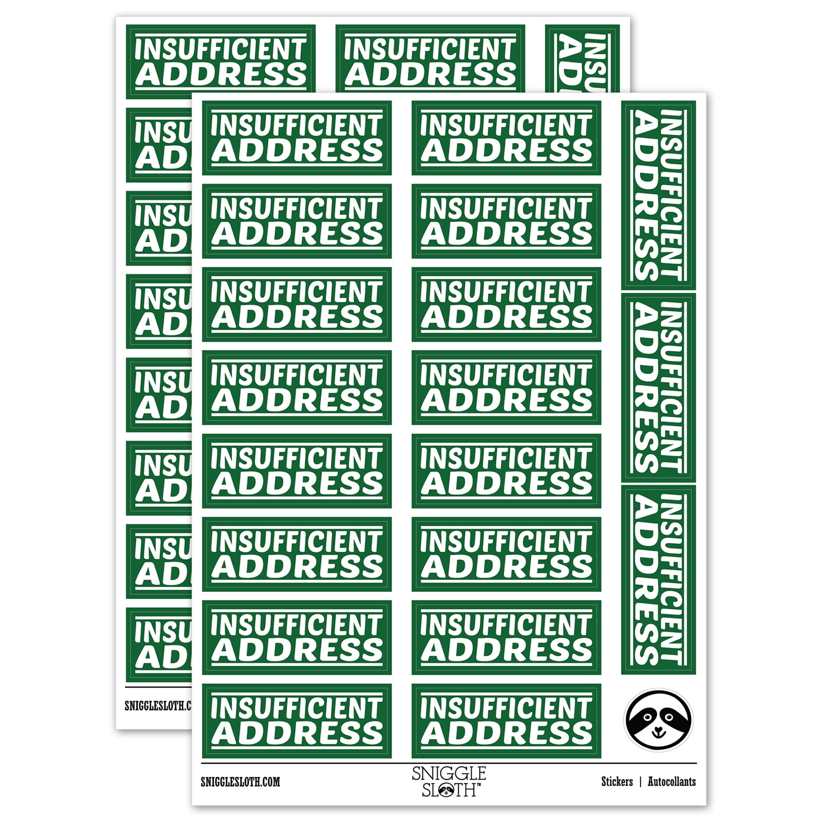 Insufficient Address Letter Mail Sticker Set - Dark Green - Gloss ...