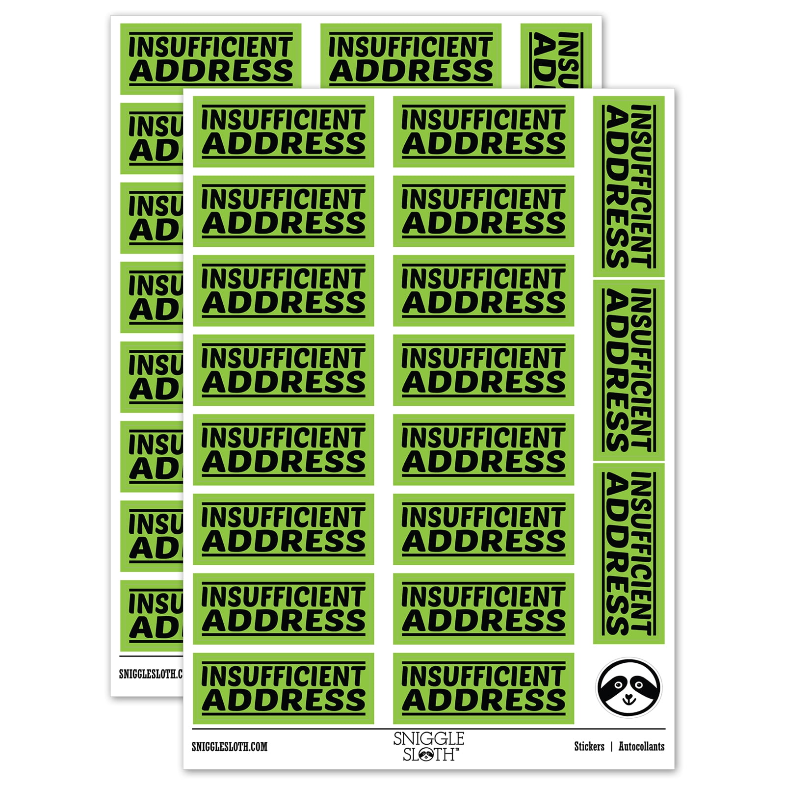 Insufficient Address Letter Mail Sticker Set - Light Green - Matte ...