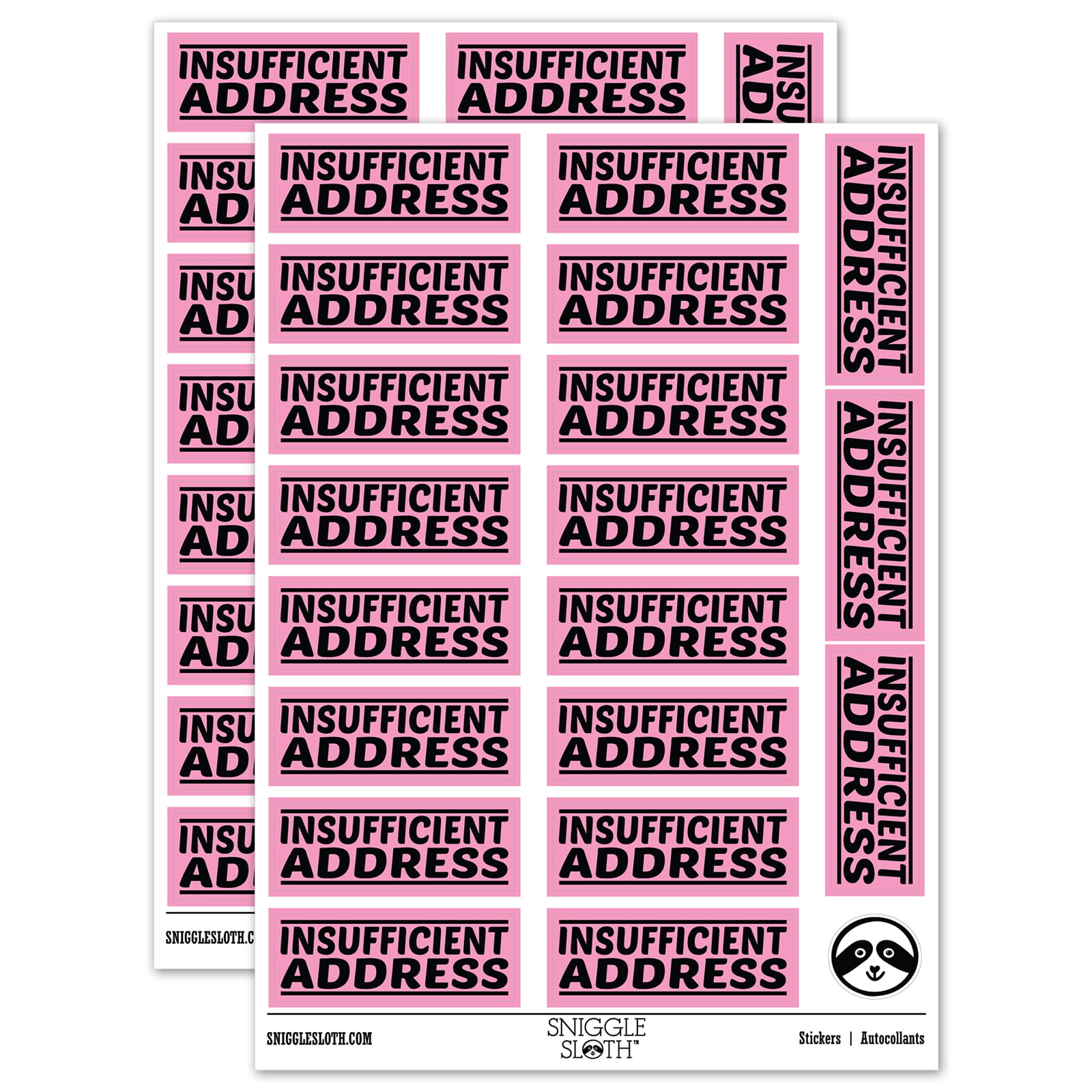 Insufficient Address Letter Mail Sticker Set - Light Pink - Matte ...