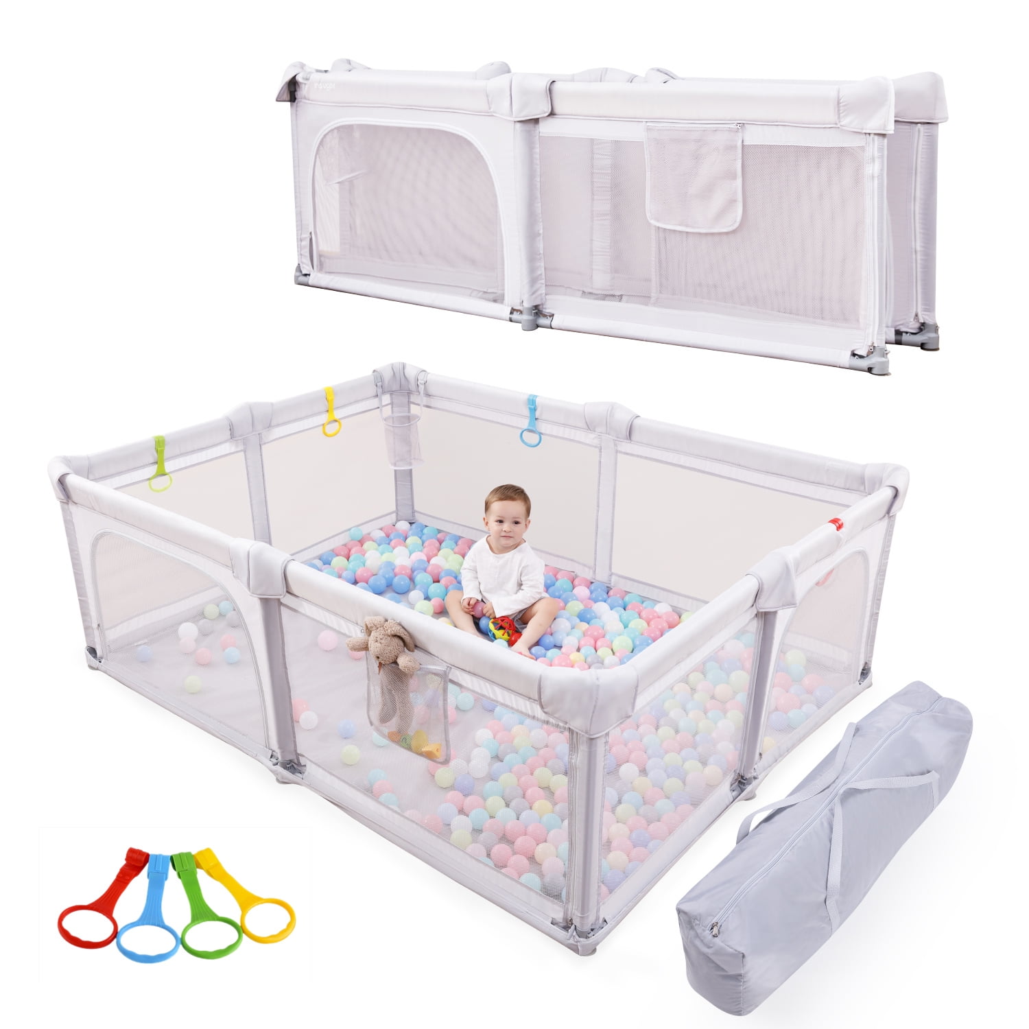 Baby Playpen, Outdoor Play Yard, Portable Play Yard 4-Panel- Baby ...