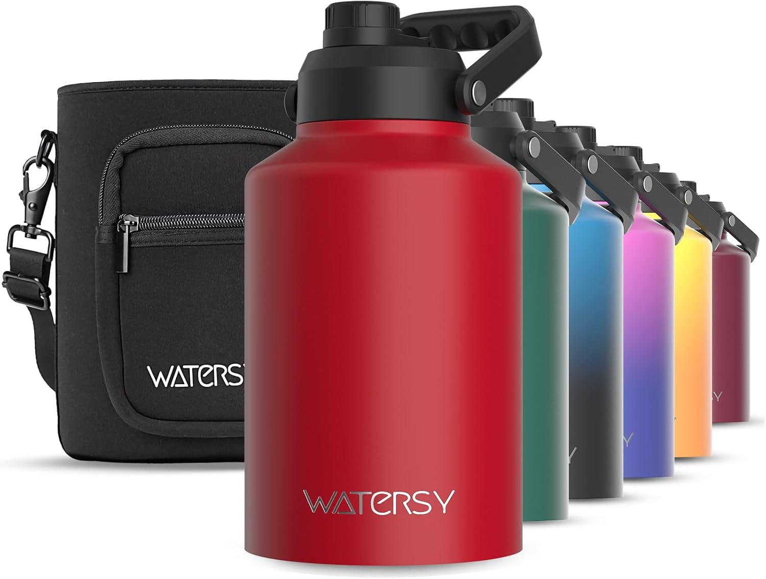 Insulated 1 Gallon Red Stainless Steel Water Bottle, BPA-Free and Leak ...