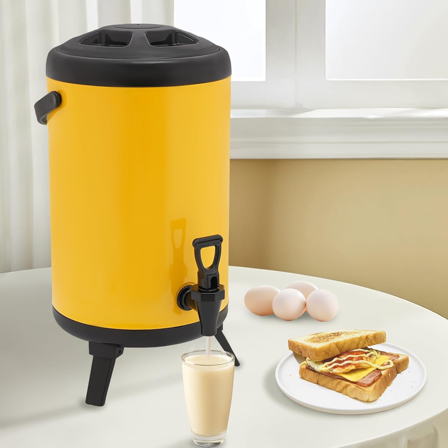 Insulated Beverage Dispenser 10L/2.64gal Stainless Steel Thermal Hot ...