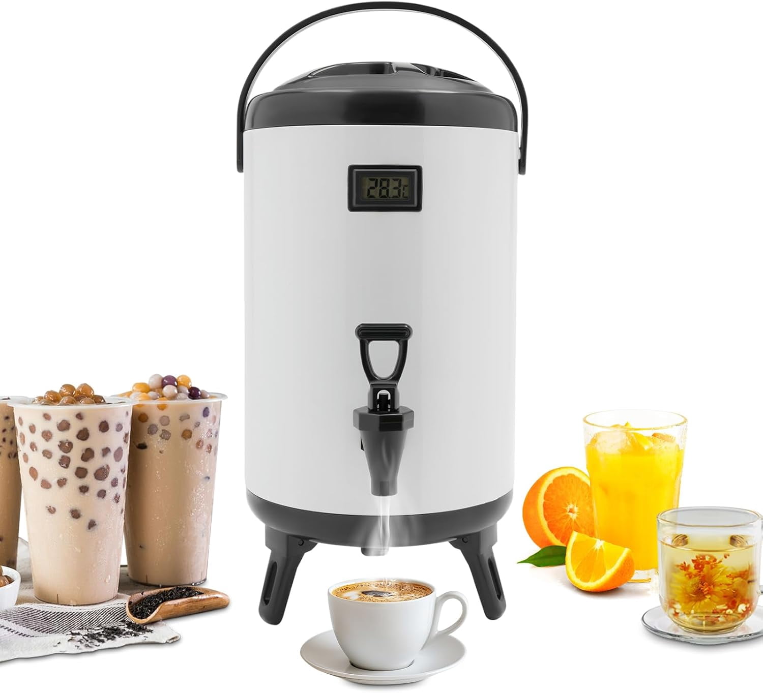 Insulated Beverage Dispenser, 10L/2.6Gal Thermal Hot and Cold Beverage ...