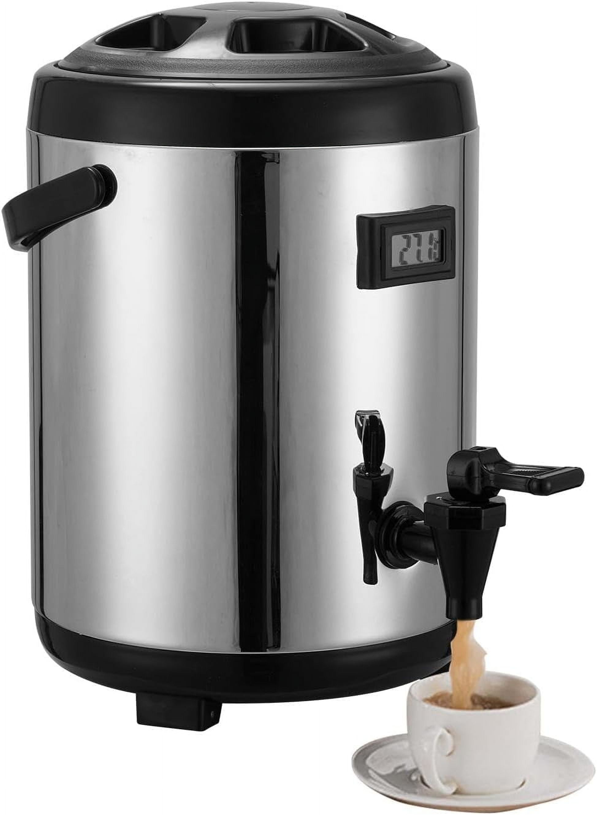 Insulated Beverage Dispenser, 12 L/3.2 Gallon Stainless Steel Hot ...