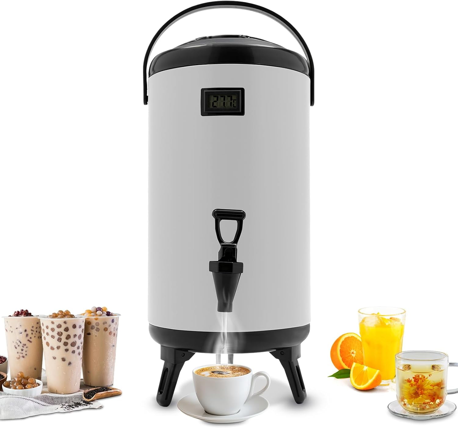 Insulated Beverage Dispenser, 12L/3.17Gal Thermal Hot and Cold Beverage ...