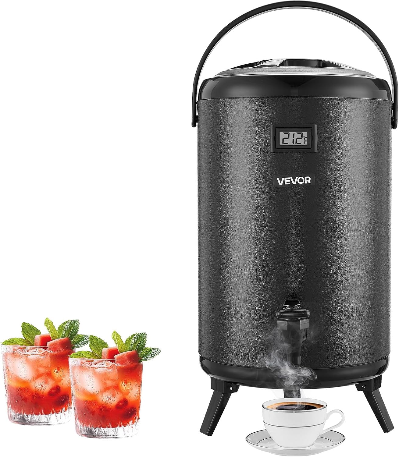 Insulated Beverage Dispenser, 3.2 Gal/12L Stainless Steel Thermal Drink ...