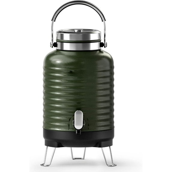 Insulated Beverage Dispenser, All-in-one for Camping Vacuum Double-Wall ...