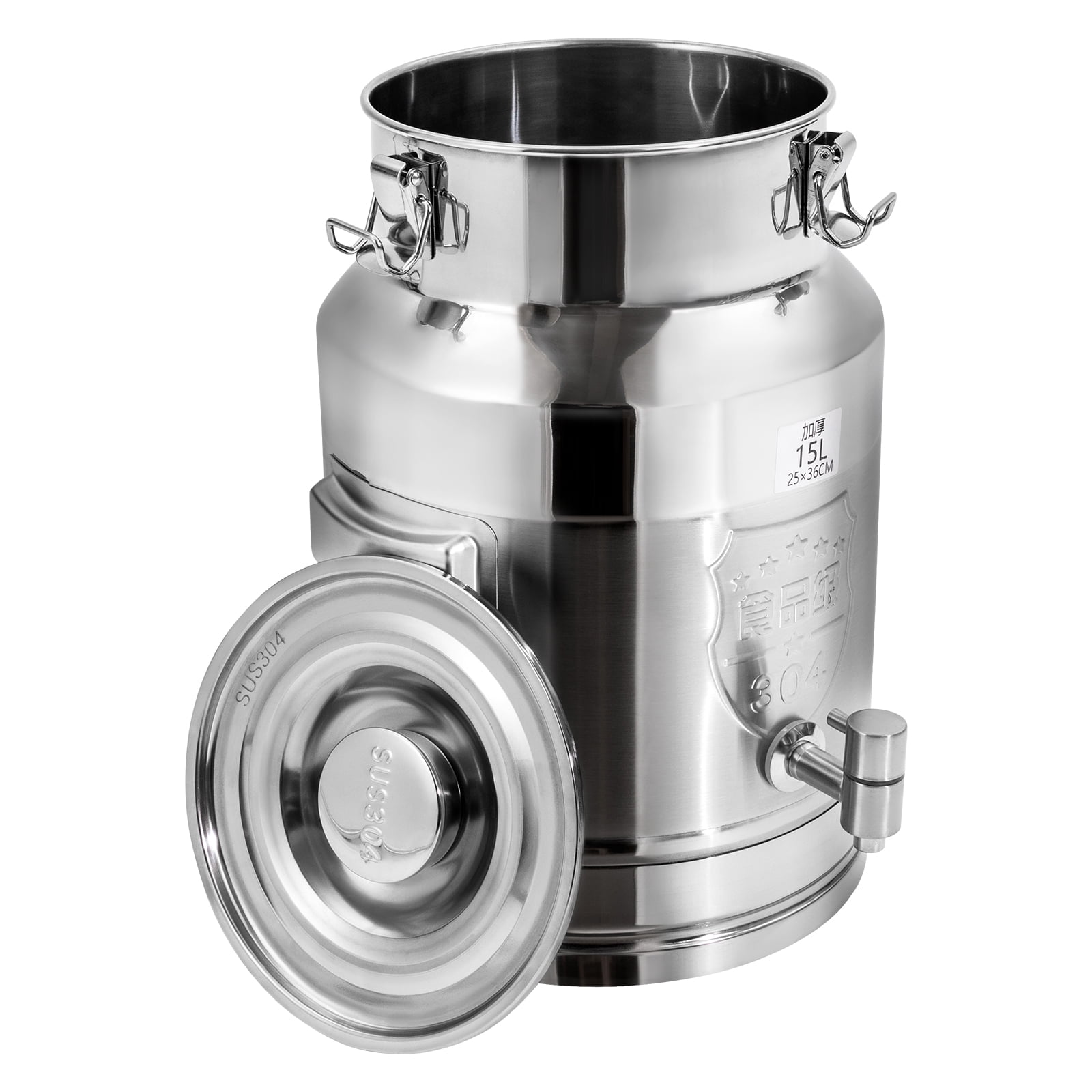 Insulated Beverage Dispenser, Stainless Steel, 15L Capacity, Cold and ...