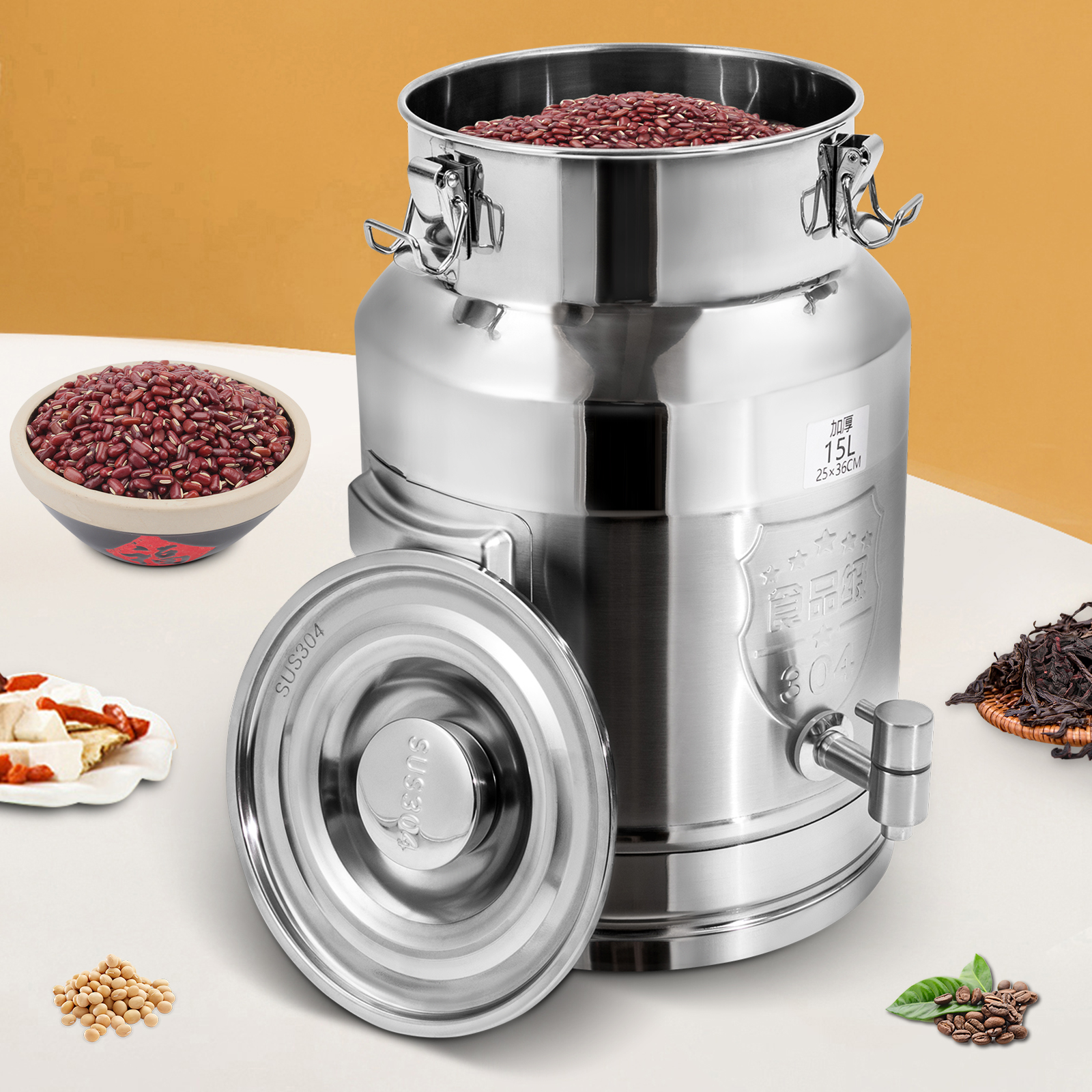 Insulated Beverage Dispenser Stainless Steel Dispenser Cold and Hot ...