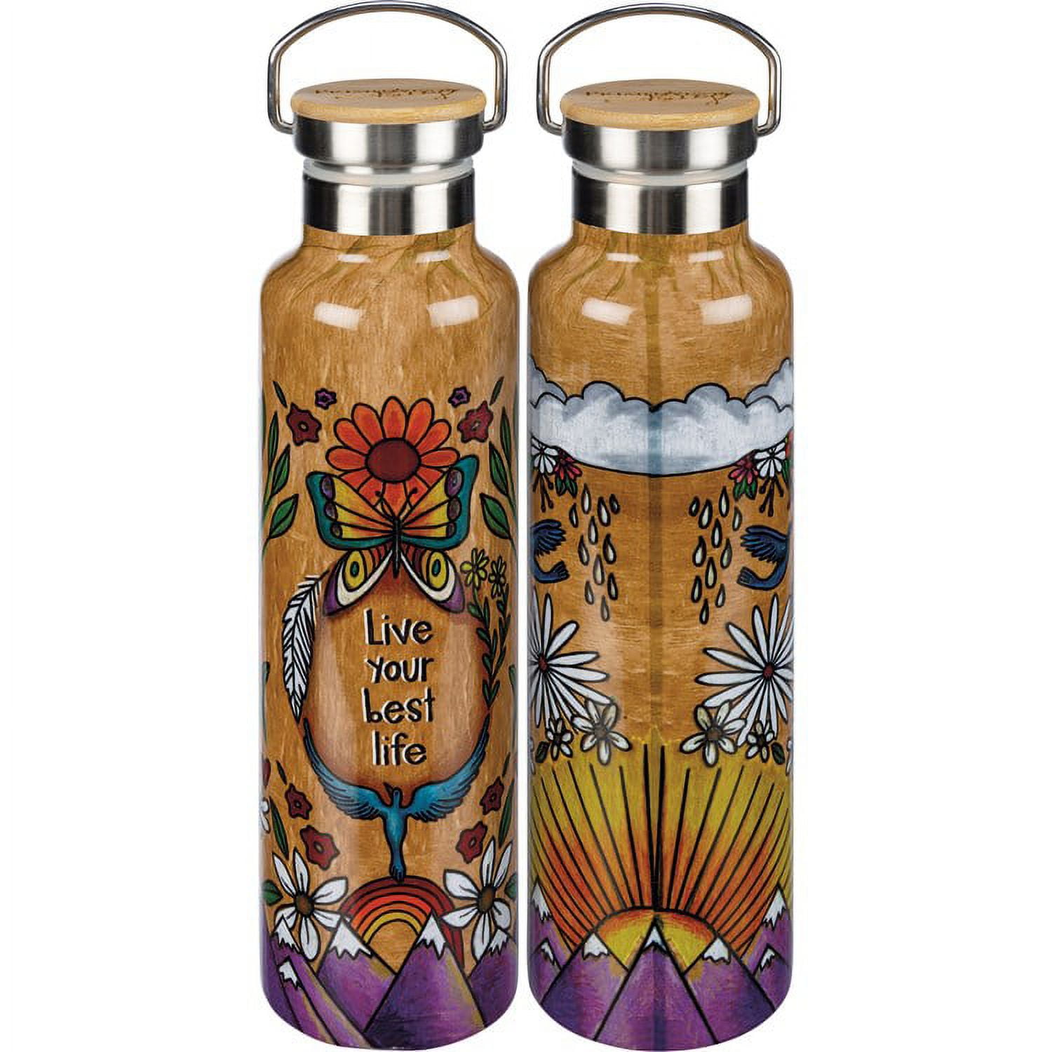 Insulated Bottle - Live Your Best Life 24oz Inspirational Water Bottle ...