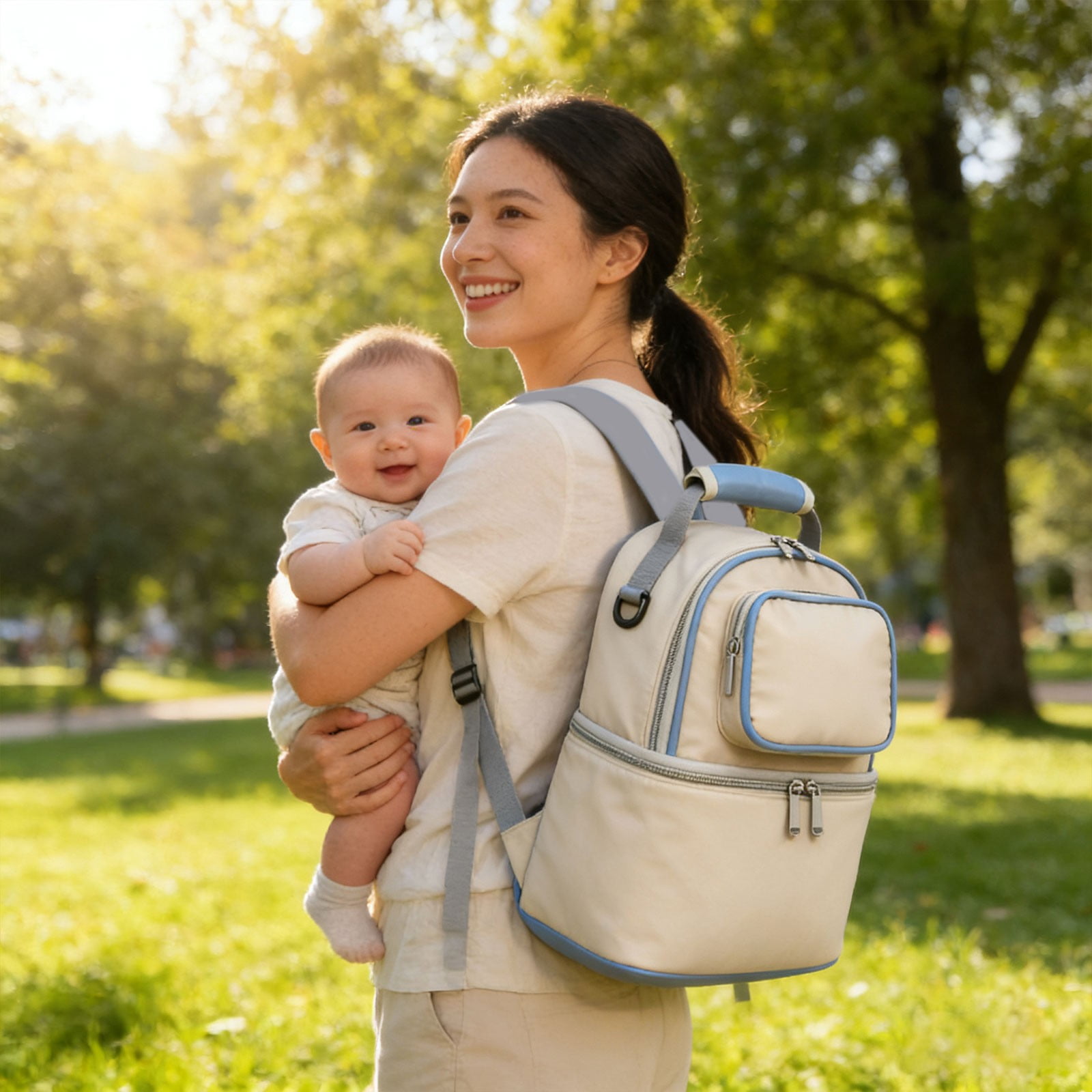 Insulated Breastmilk Cooler Backpack, Double-Layer Insulated Portable ...