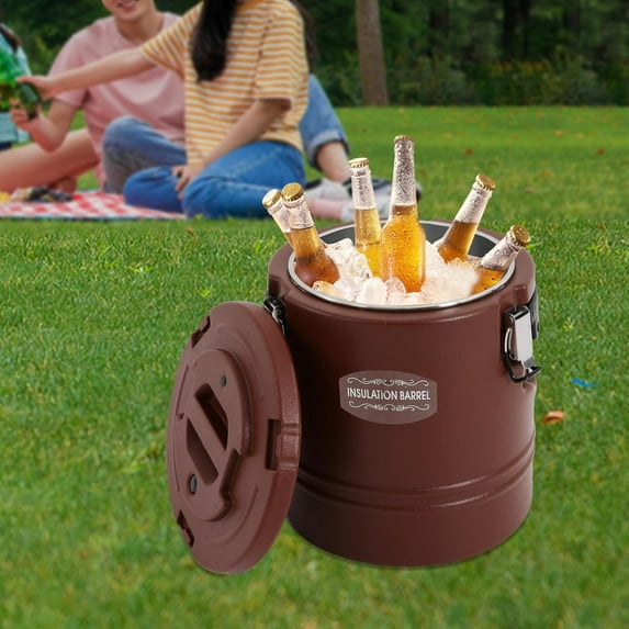 Insulated Bucket, 15QT Insulated Soup Container, Stainless Steel Lining ...