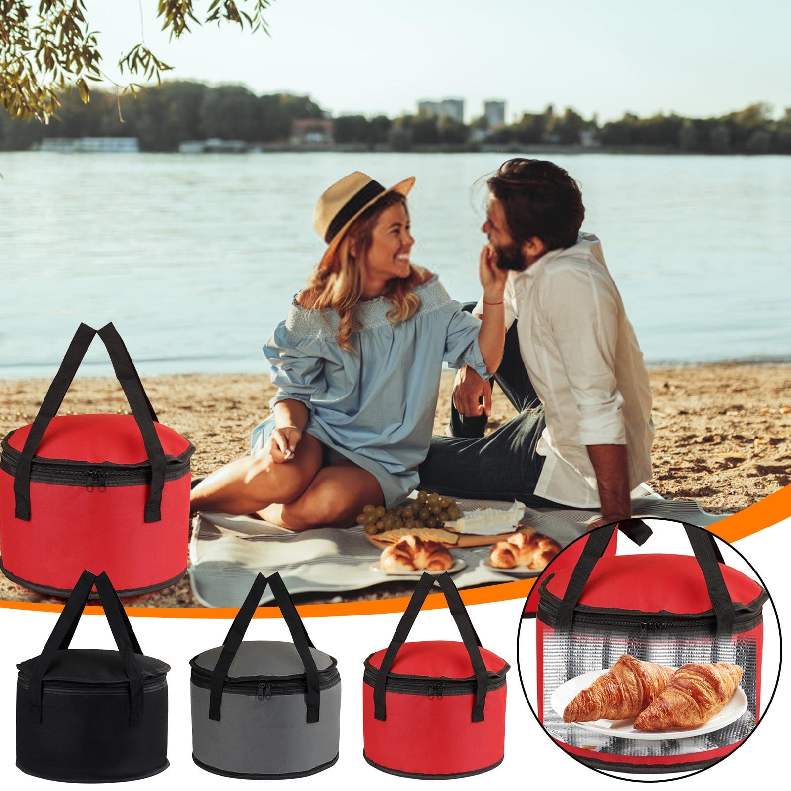 Insulated Casserole Carrier, 11X7 Inch Round Pie Carrier, Tray Stacker ...