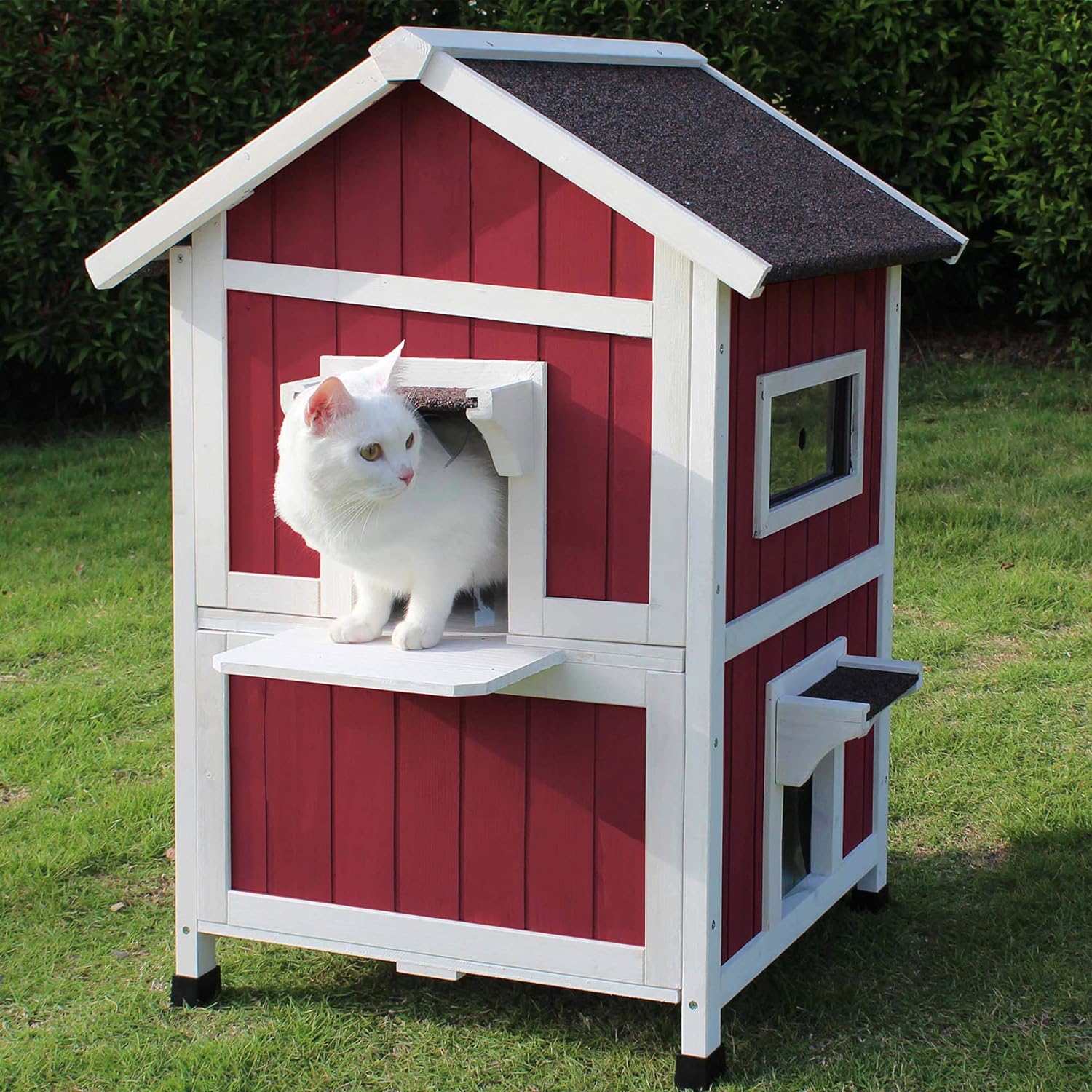 Insulated Cat House, Outdoor Cat House for Multi Cats Wooden Outside ...