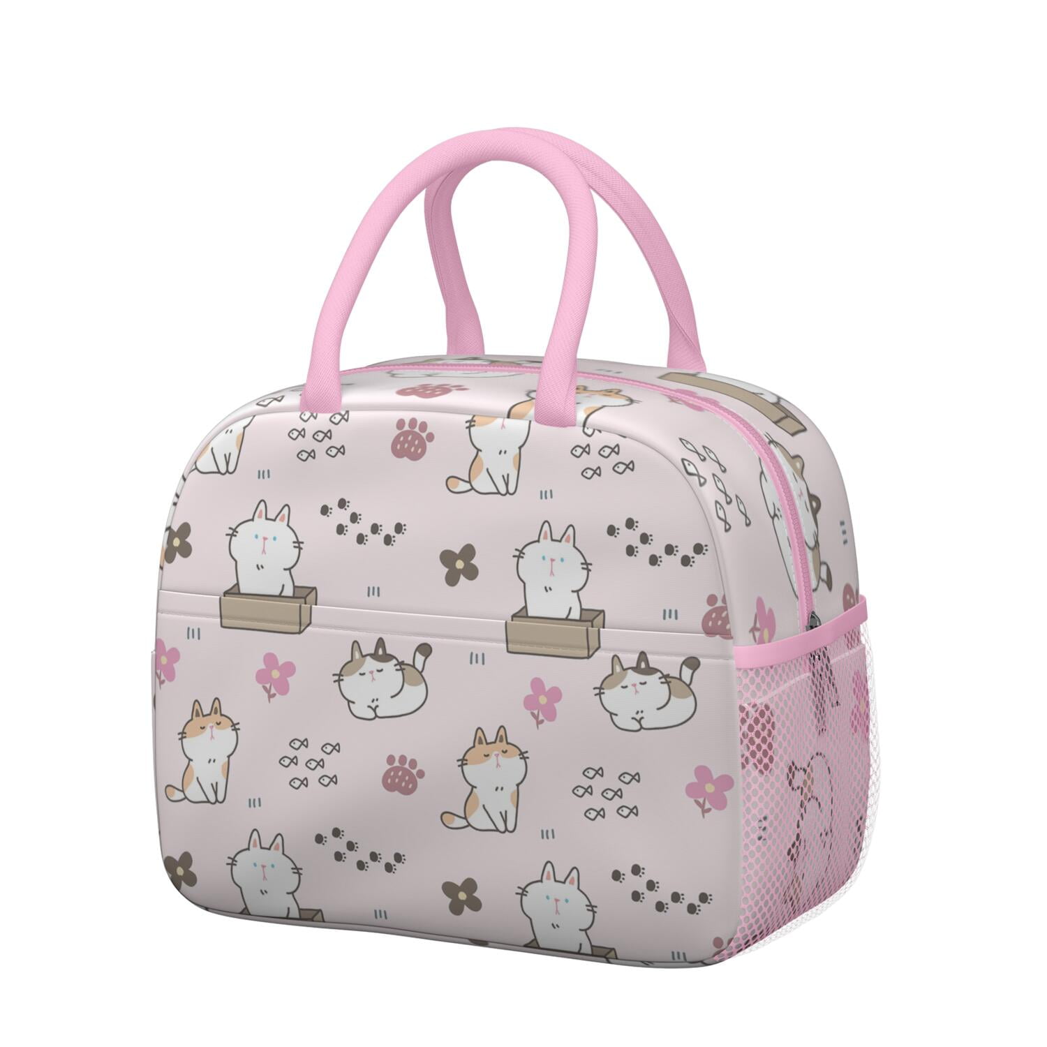 Insulated Cat Themed Lunch Box - Funny & Cute Paw Pattern, Spacious ...