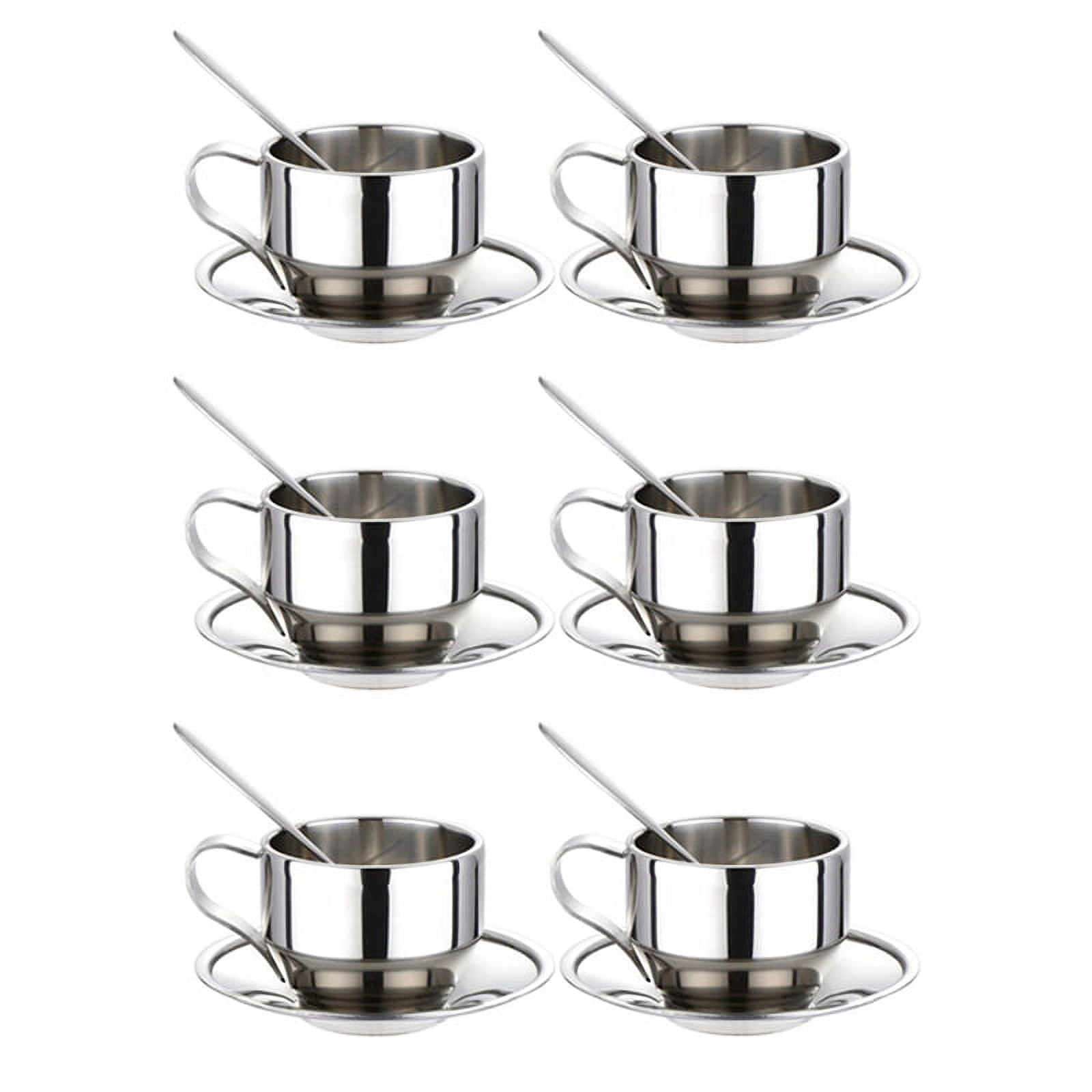 Insulated Coffee Cup Set - Stainless Steel Double Walled Espresso Cups ...