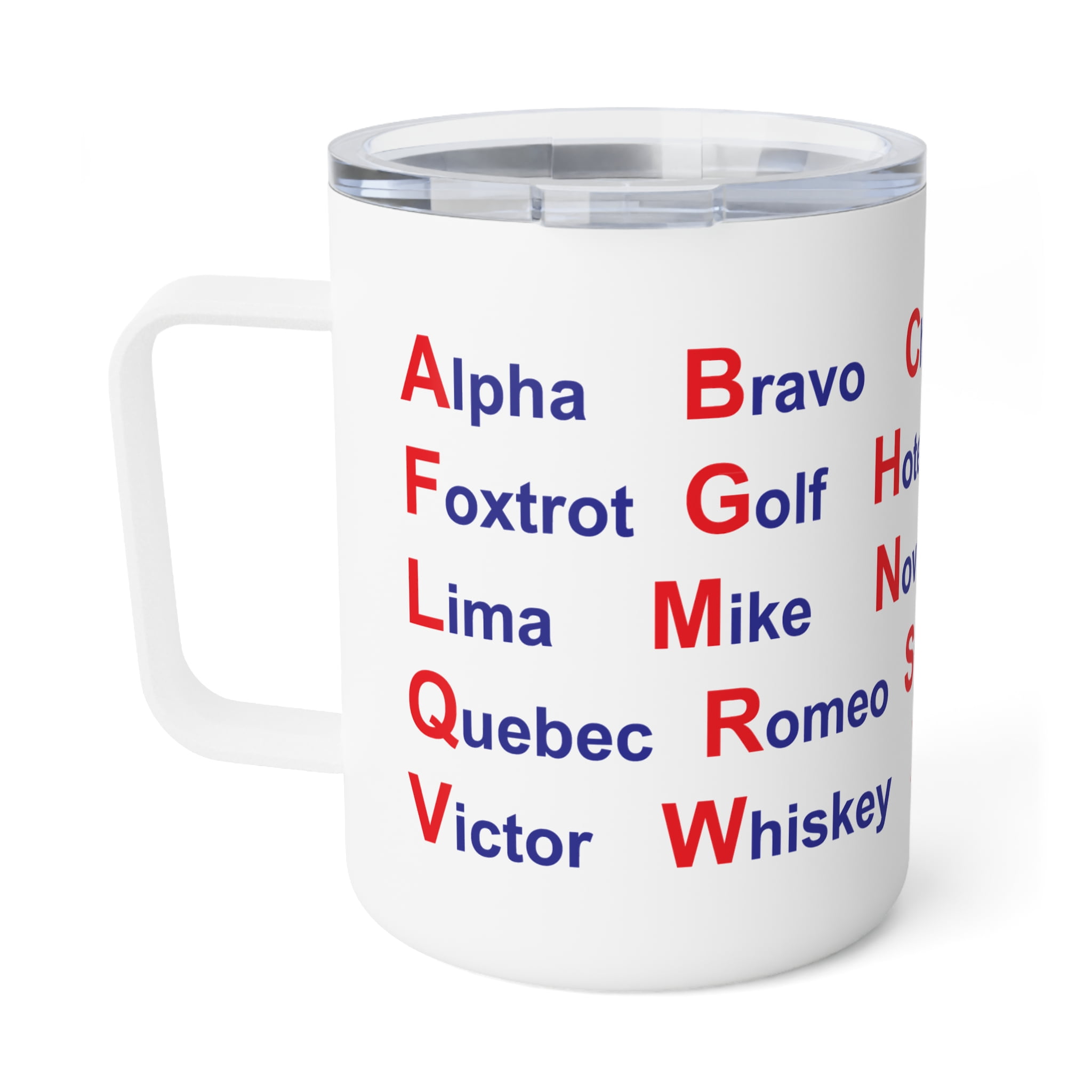 Insulated Coffee Mug, 10oz NATO Phonetic Alphabet - Walmart.com