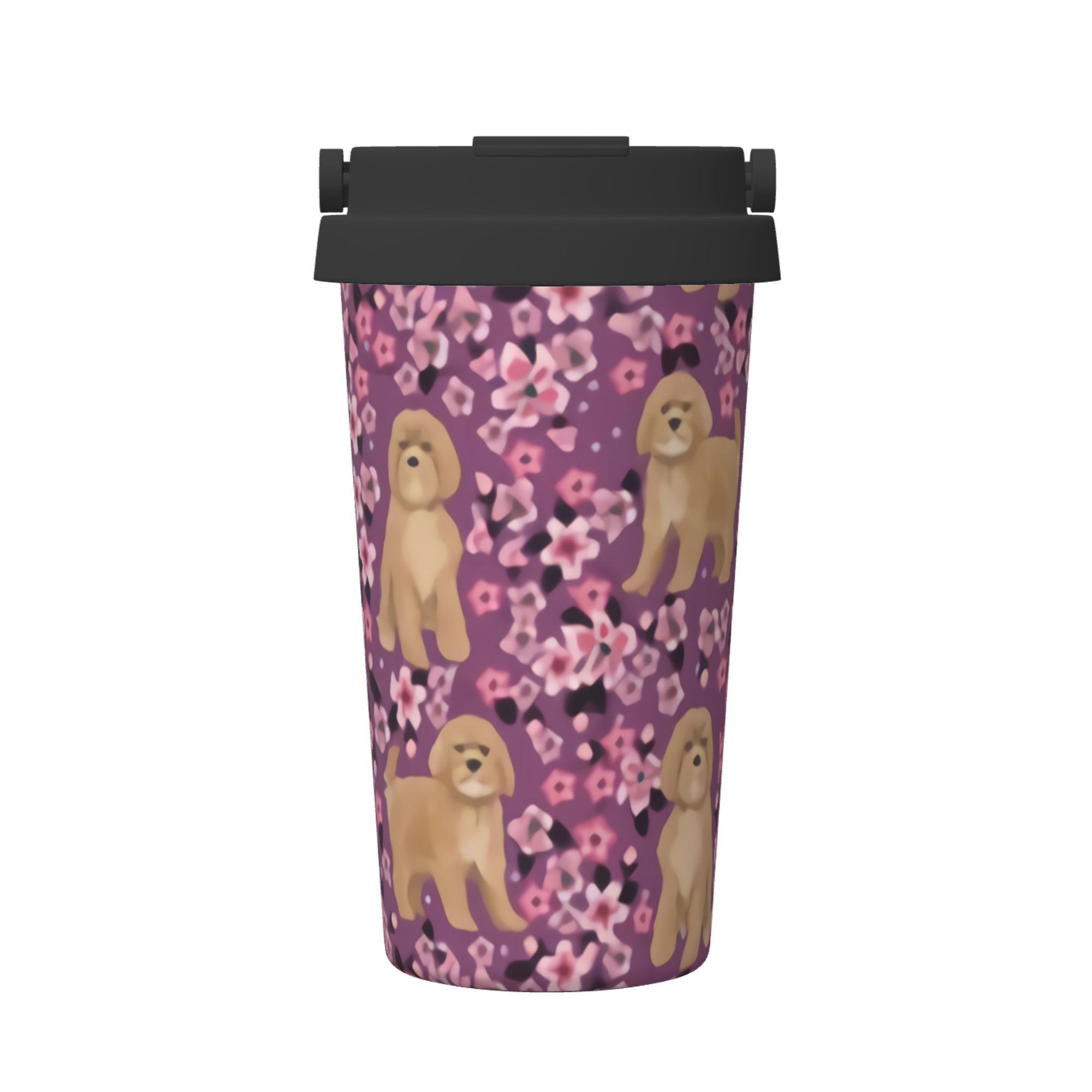 Insulated Coffee Mug With Lid Cavoodle Cherry Blossom Spring Insulated ...