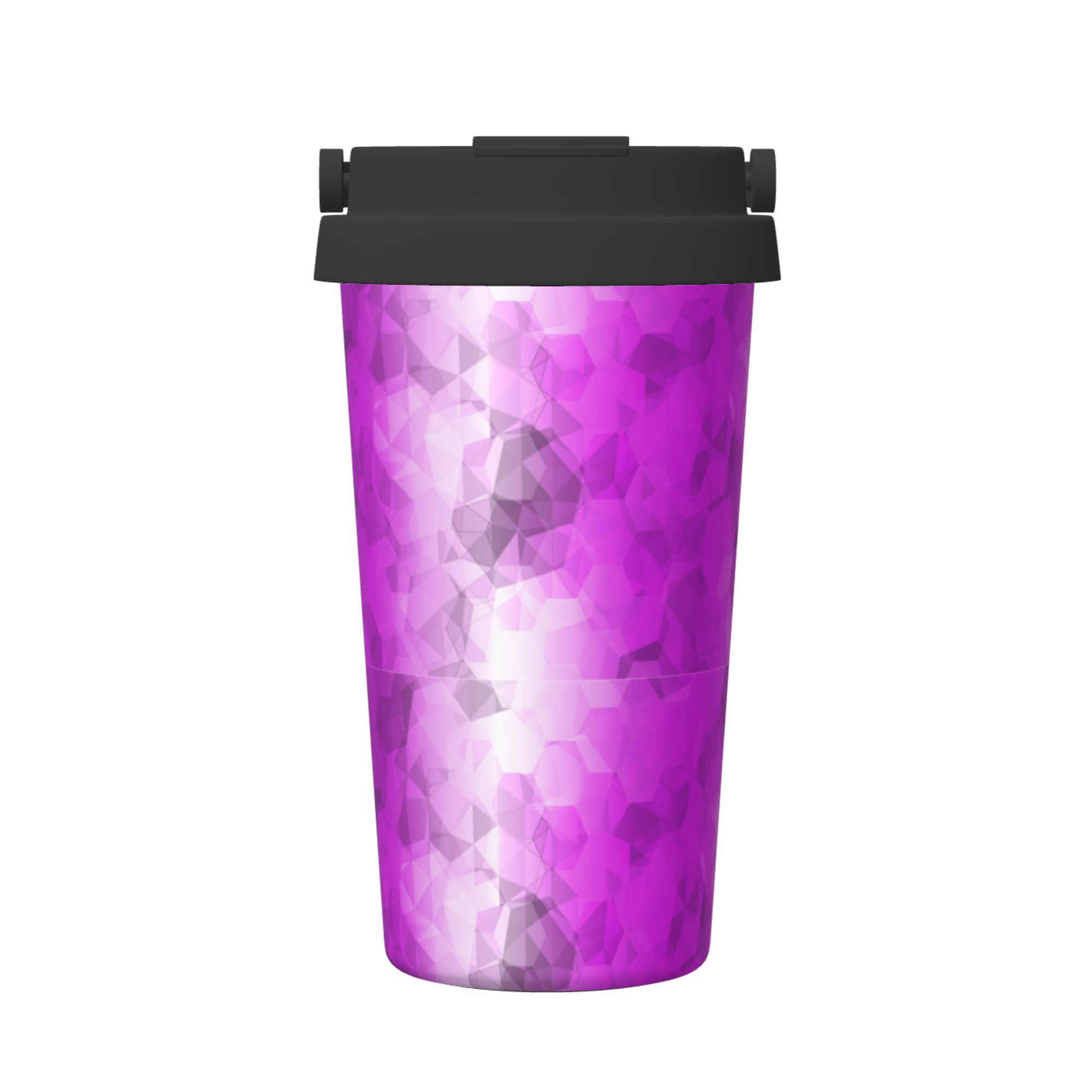 Insulated Coffee Mug With Lid Geometric Polygon Background Insulated ...
