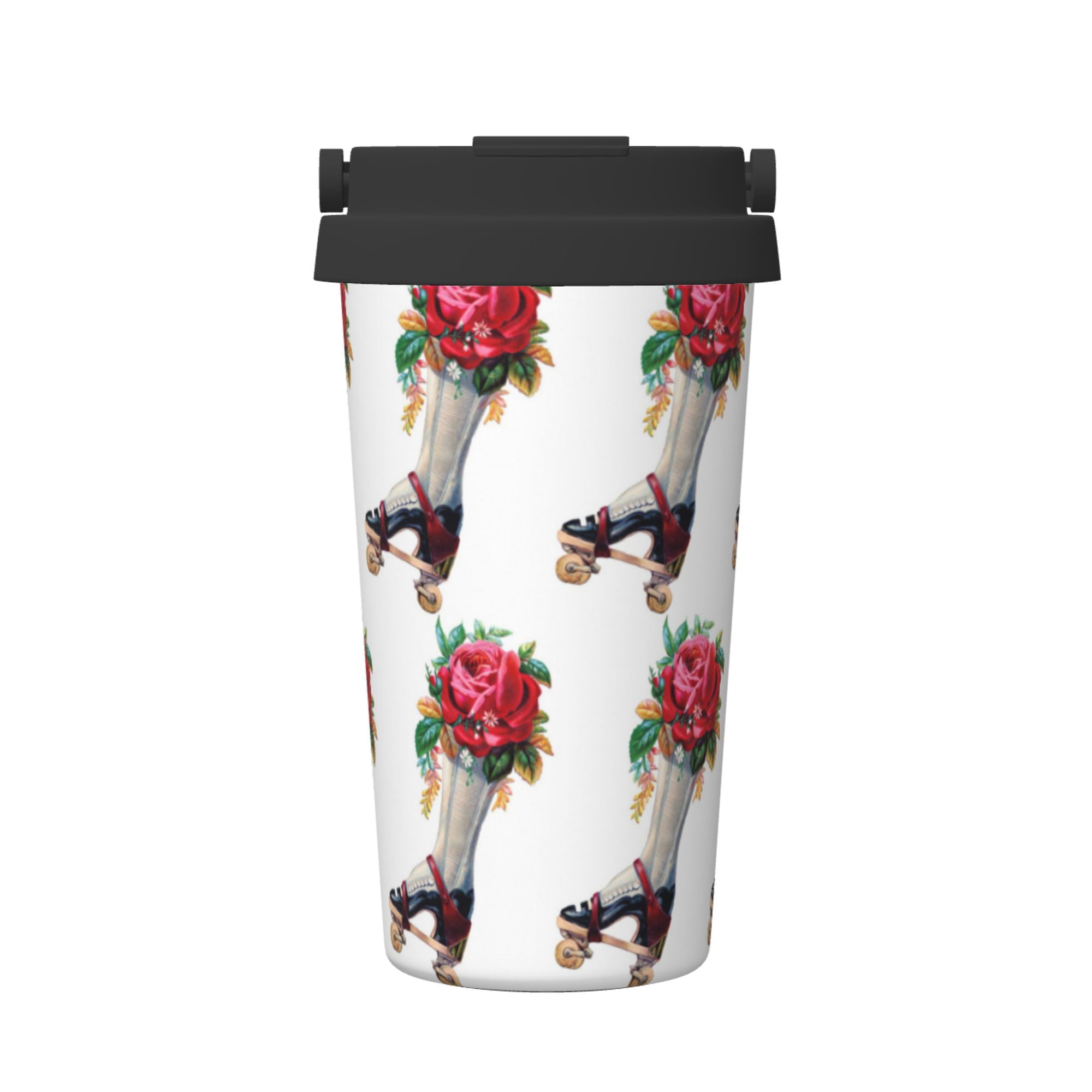 Insulated Coffee Mug With Lid Roses And Boots Wallpaper Insulated ...