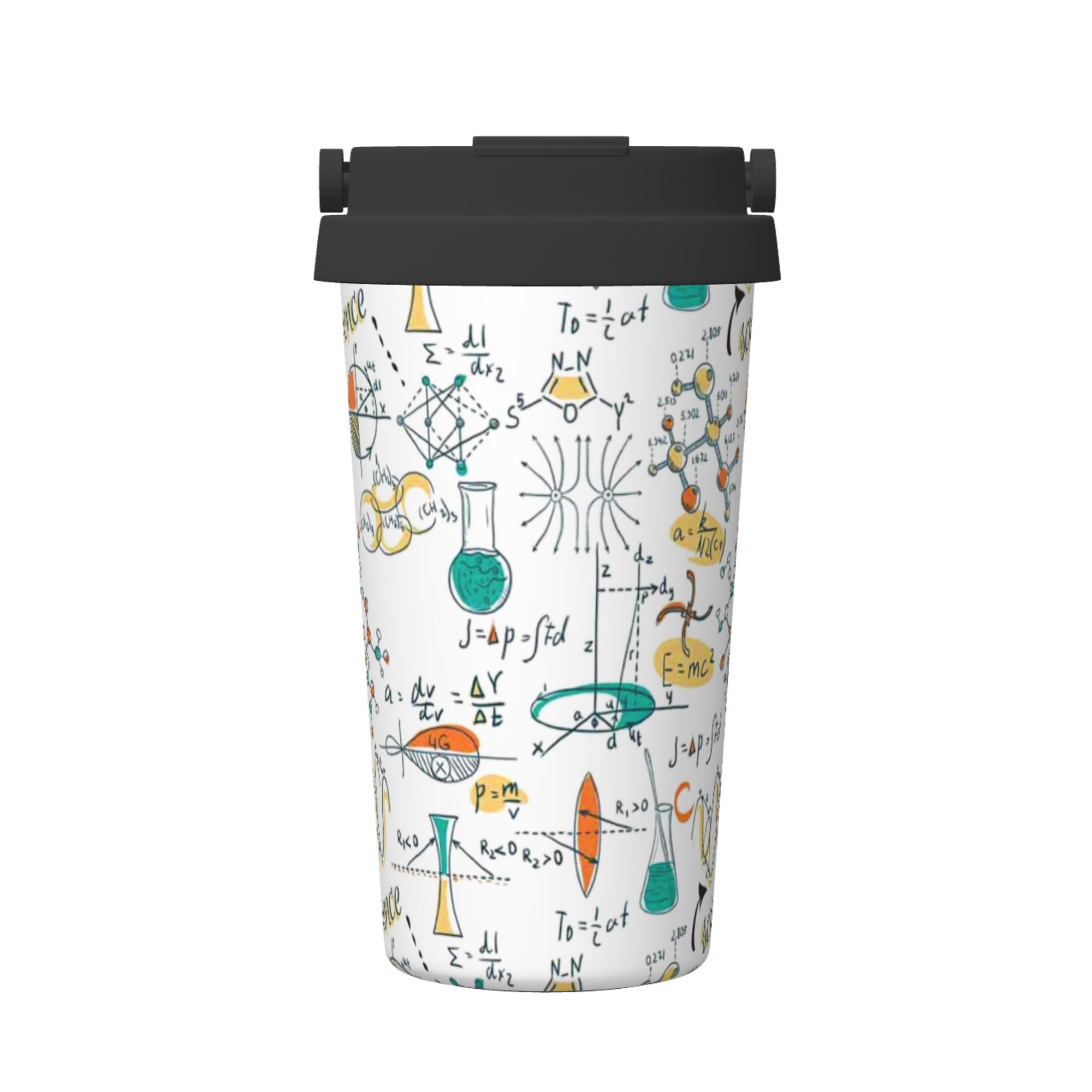 Insulated Coffee Mug With Lid Science Lab Objects Education Drawing ...