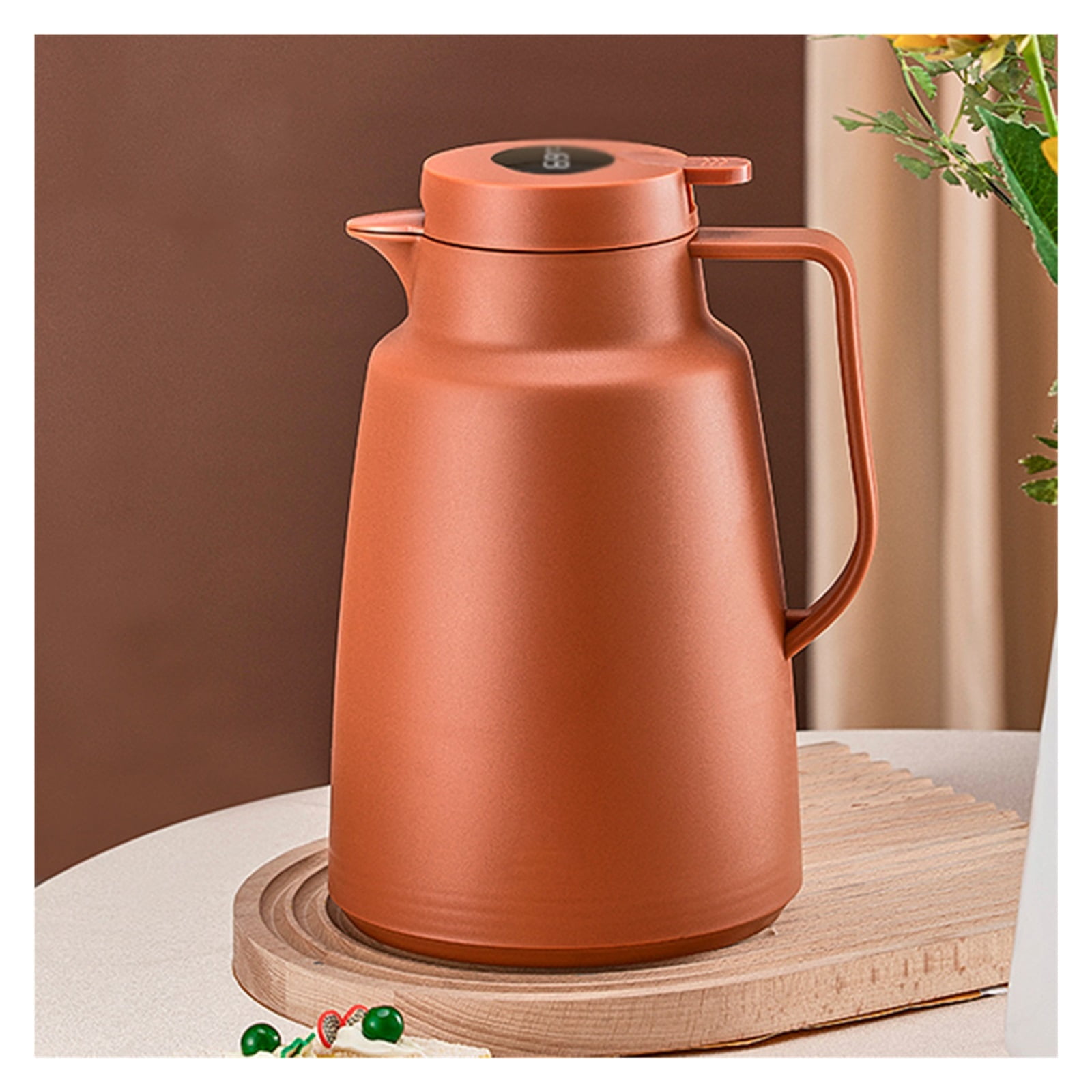 Insulated Coffee Server,Thermal Coffee Carafe Pitcher with Lid,Double ...