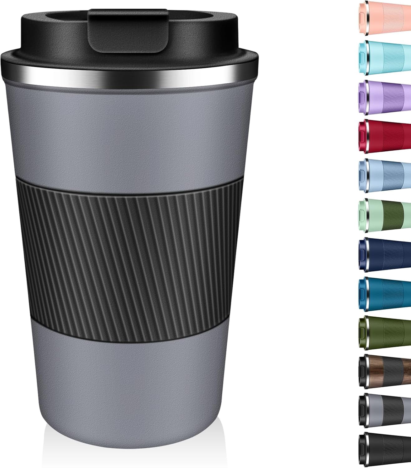 Insulated Coffee Tumbler 12 oz, Stainless Steel Coffee Mug with Lids ...