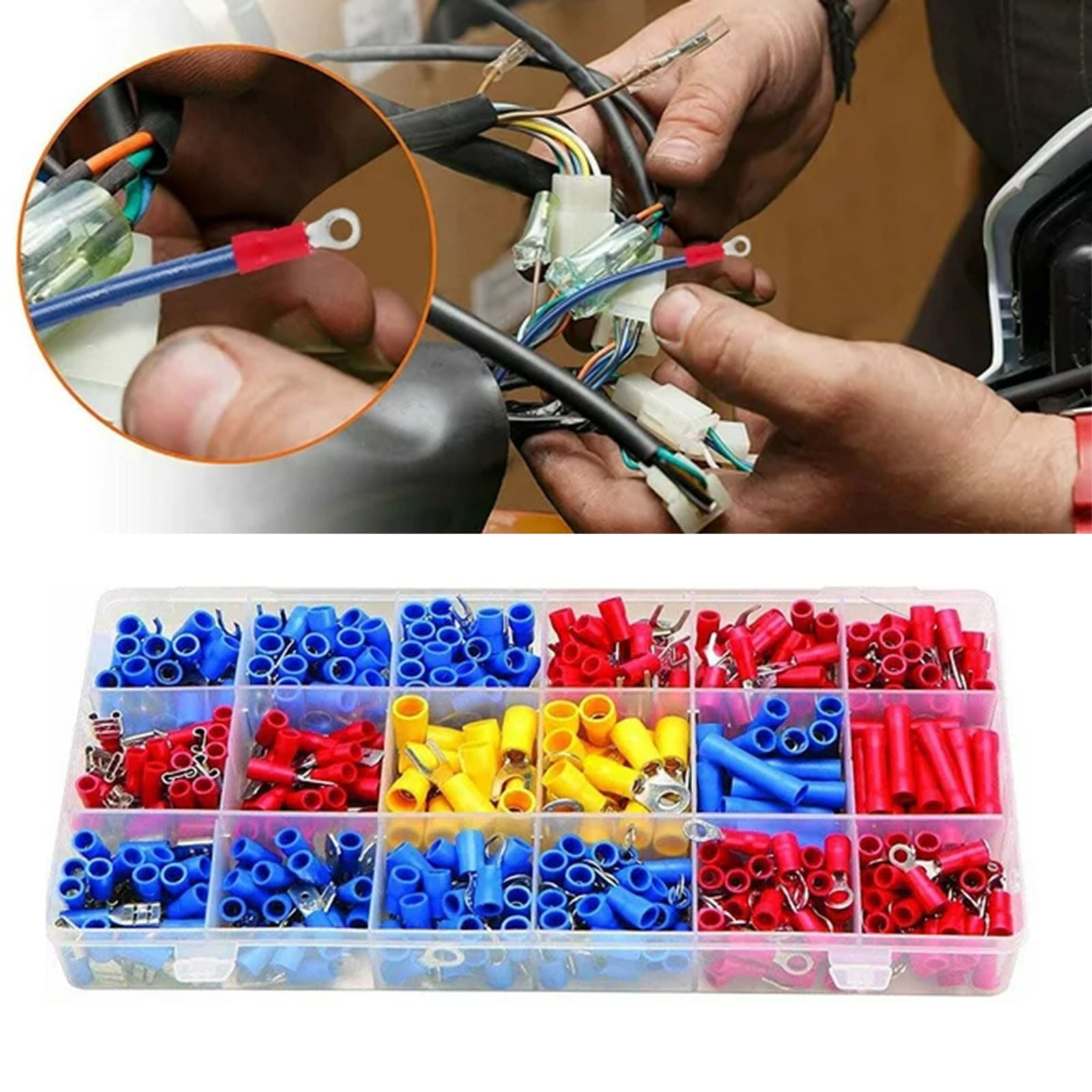 Insulated Connector, 520 Pc Butt Ring Electrical Connector Splice 2210 ...