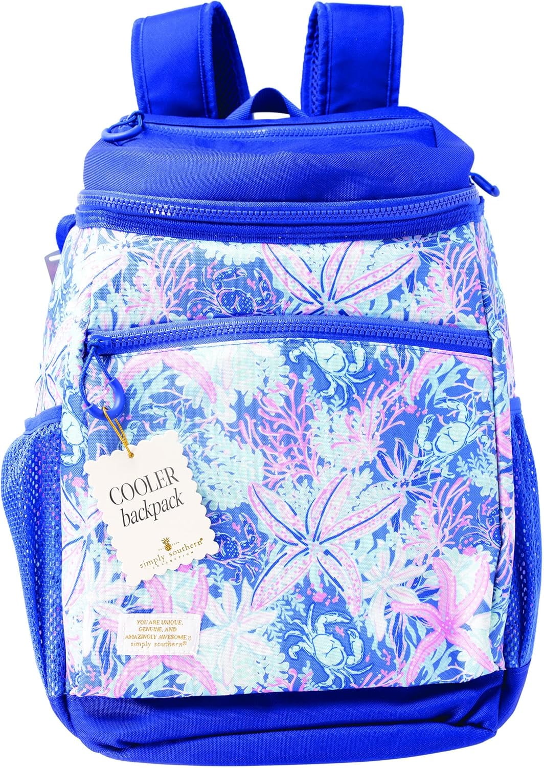 Insulated Cooler Backpack, 3 Pattern Designs - Oyster, Reef, Whale ...