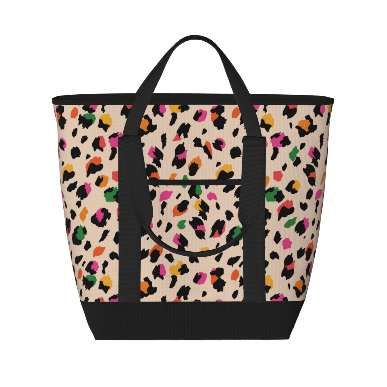 Insulated Cooler Bag - Abstract Leopard print Large Freezer Cooler Tote ...