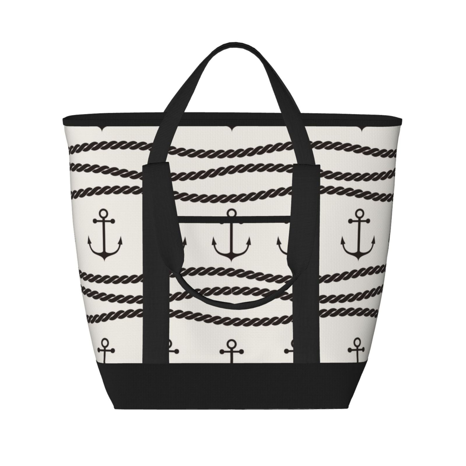 Insulated Cooler Bag - Anchors and Ropes Large Freezer Cooler Tote Bags ...