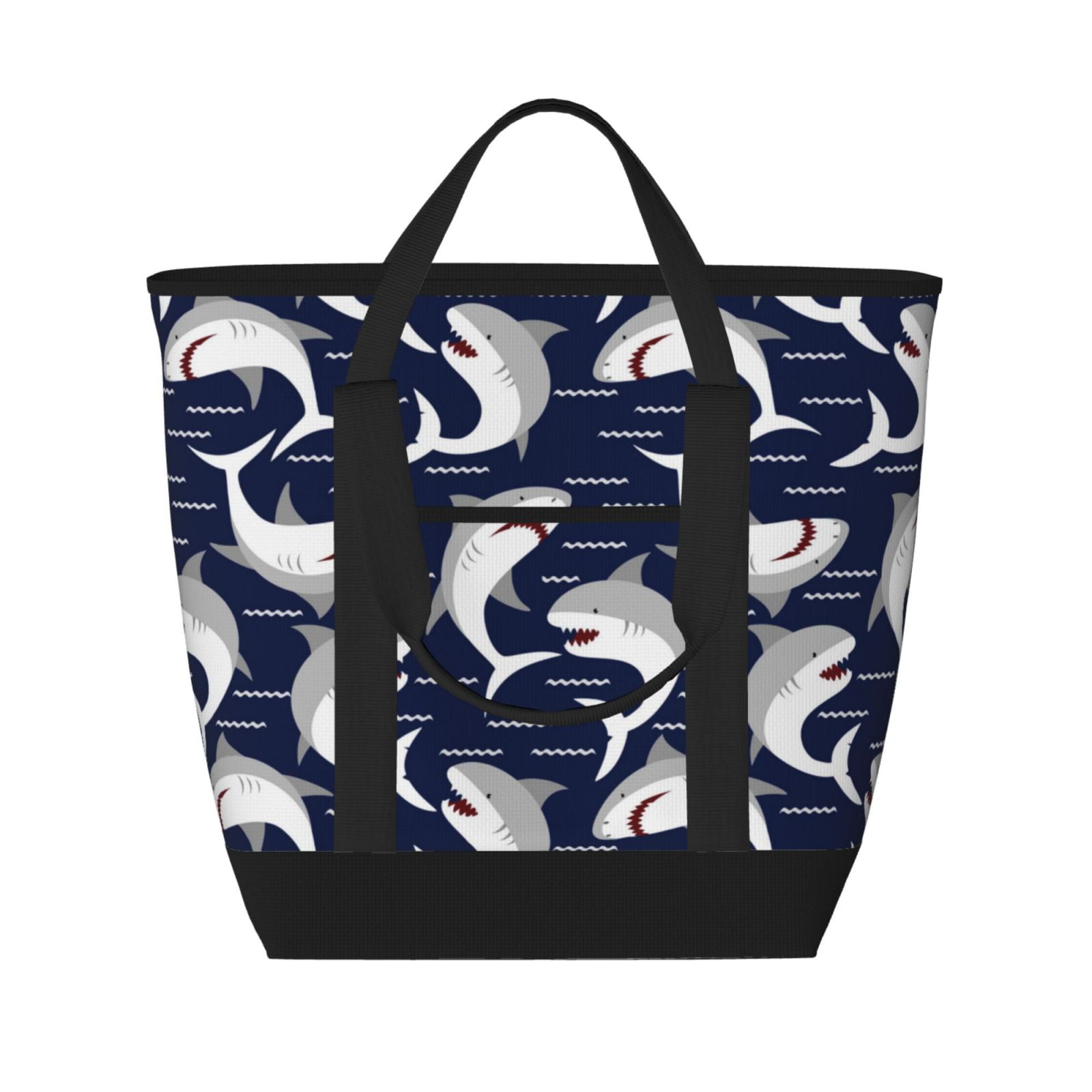 Insulated Cooler Bag - Angry Shark Large Freezer Cooler Tote Bags ...